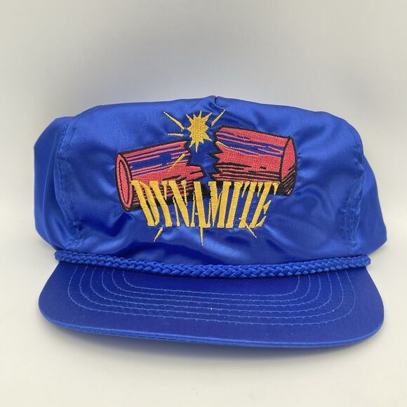 Accessories | Vintage Dynamite Blue Satin Snapback Hat Cap New Old ...